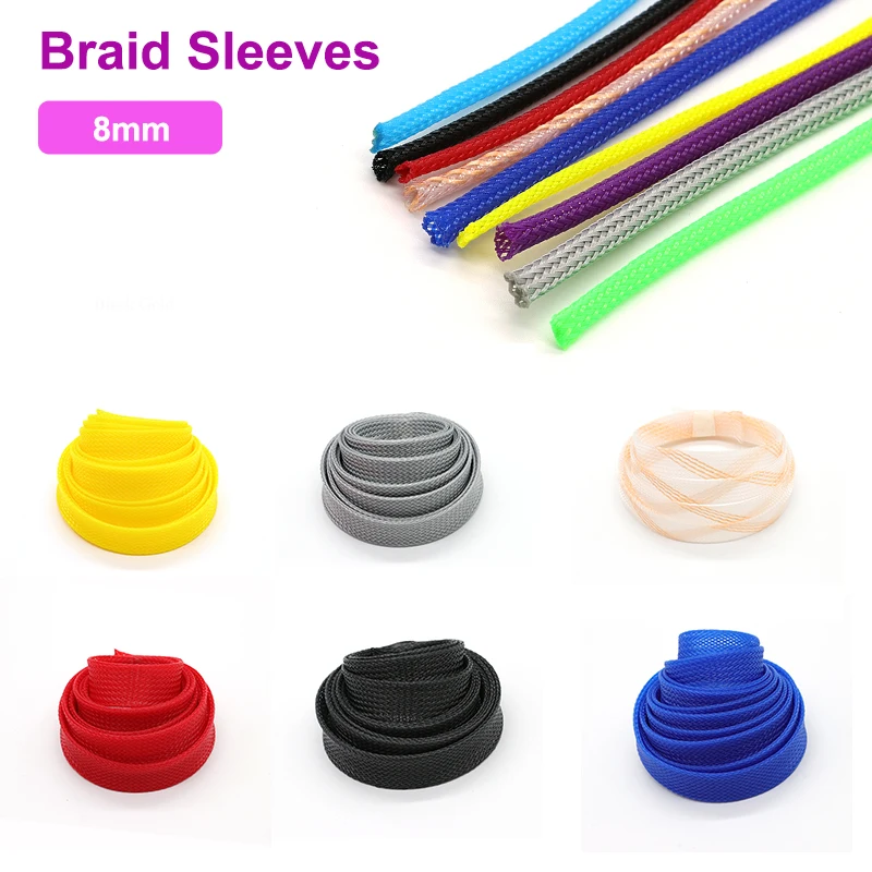 1-2-3-5-10-20-30-50M-8mm-Insulated-PET-Braid-Sleeves-Sleeving-High ...