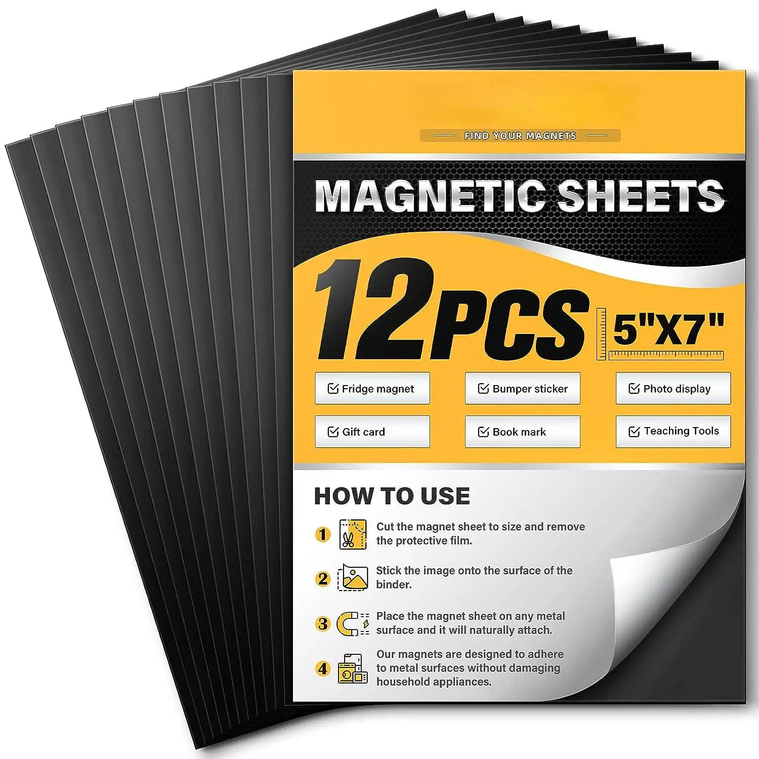 Magnetic-Sheets-Flexible-Magnets-with-Superior-Adhesive-Backing-Cut ...