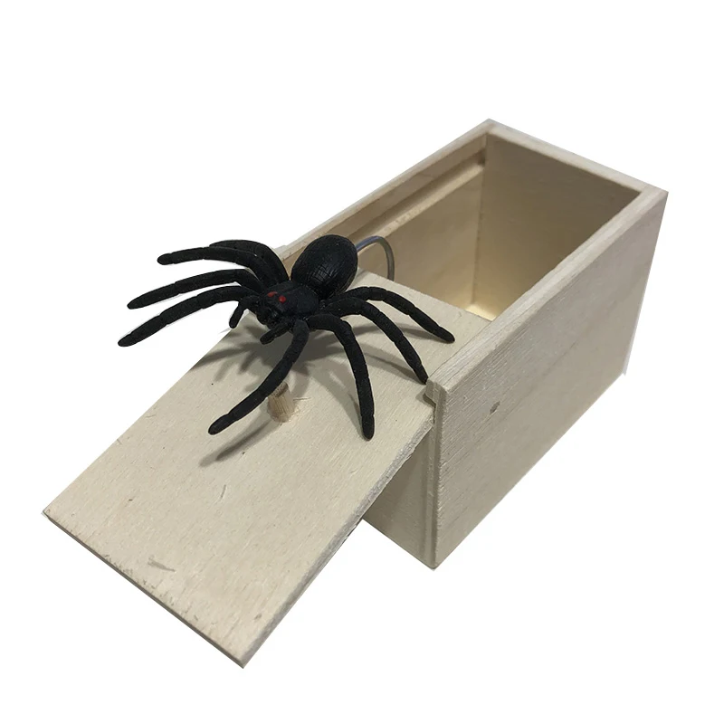 New-Trick-Spider-Funny-Scare-Box-Wooden-Hidden-Box-Wooden-Prank-Scary ...