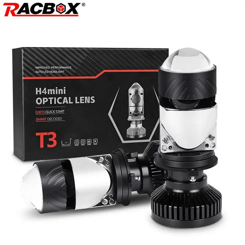12V 24V Bi LED Headlight Mini Projector Lens H4 Hi/Lo Beam Headlamp ...