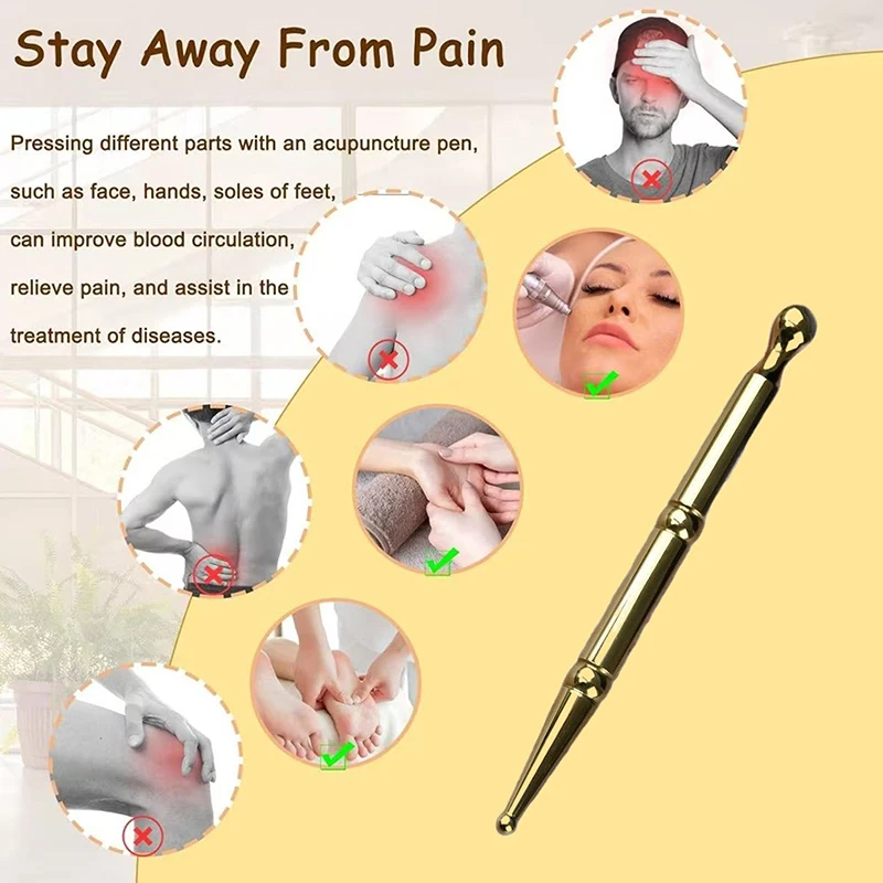 Brass Dual Head Facial Massage Stick Skincare Tool Acupressure Spoon ...