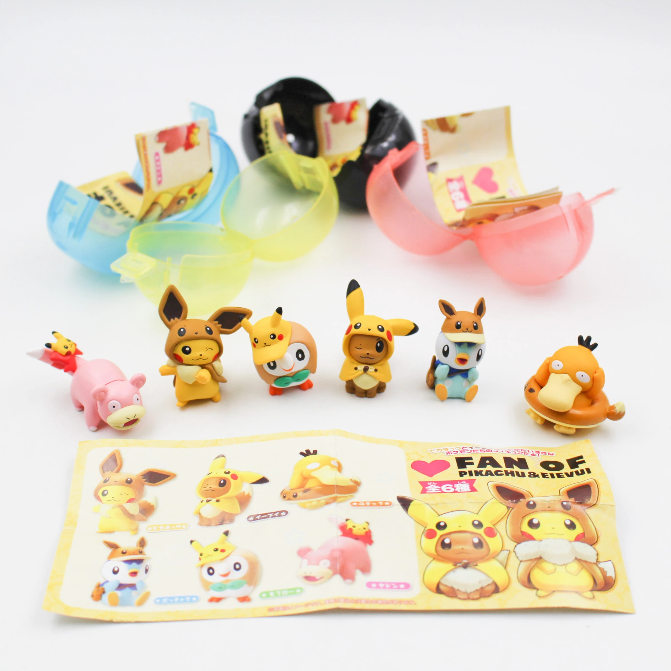 bandai original Pokemon Capsule Toys Pikachu Eevee Q Figures PVC ...