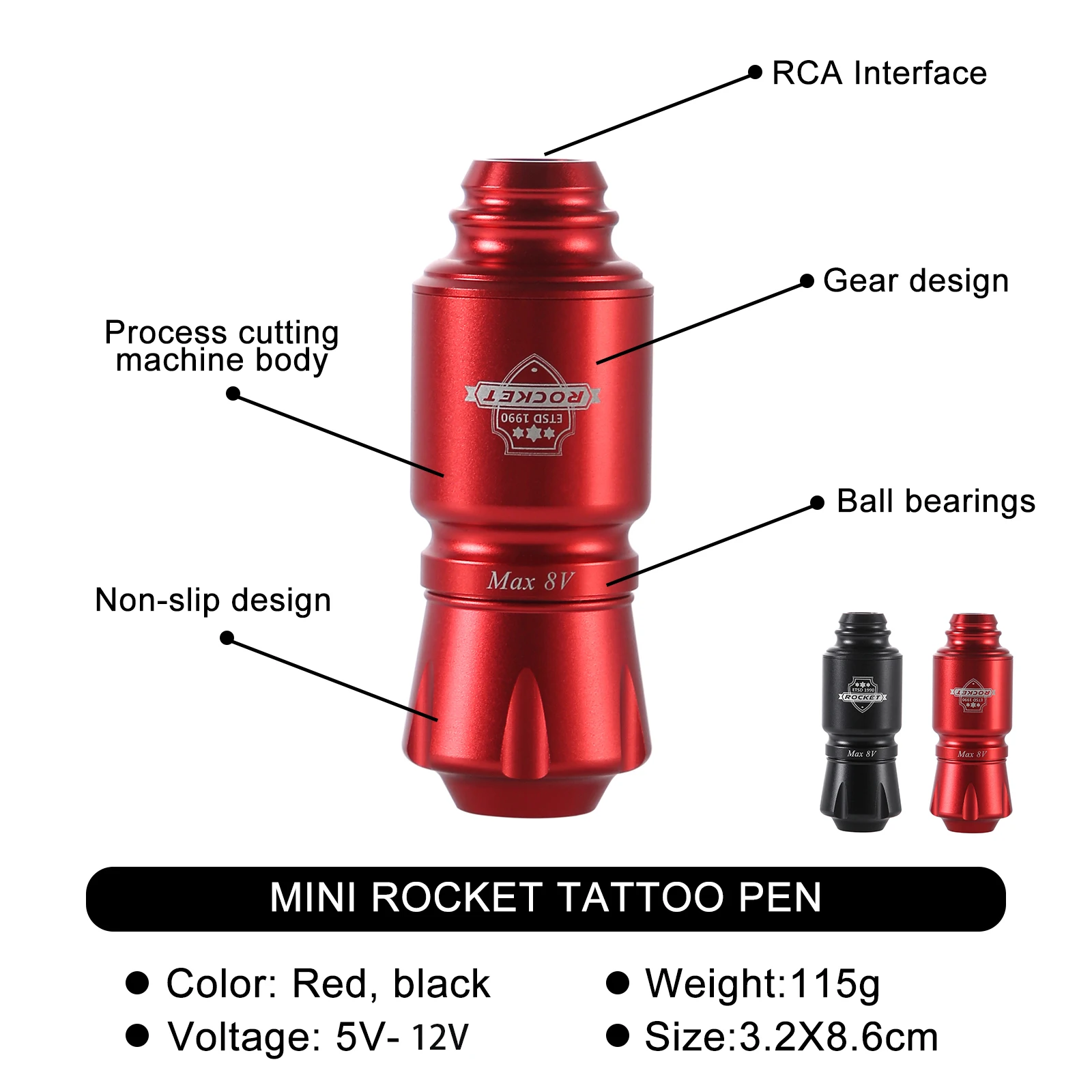 Tattoo-Machine-Mini-Rocket-Set-Wireless-Tattoo-Power-Supply-RCA ...