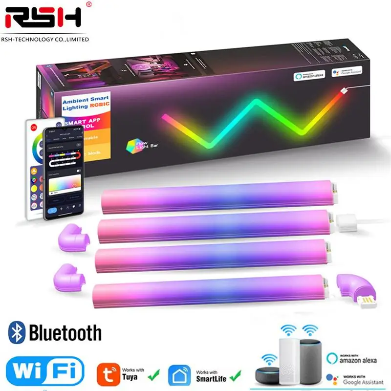 RGBIC-Wifi-Bluetooth-Smart-Wall-LED-Light-Bar-APP-Control-Multicolor ...