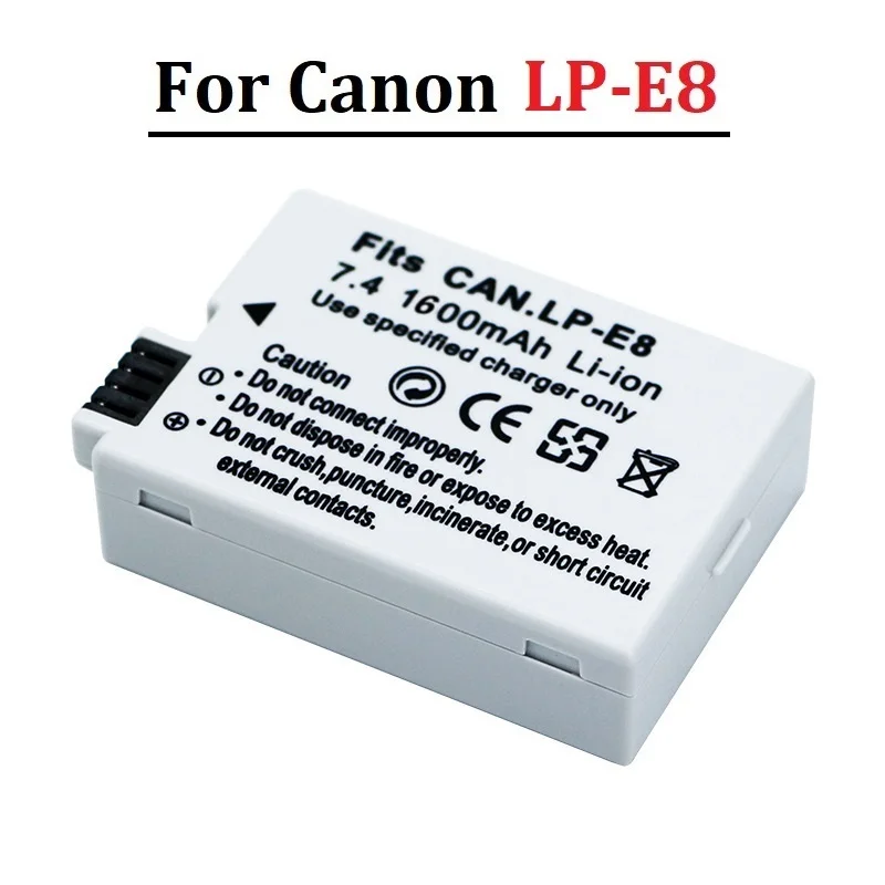 Battery LP E8 1600mah LPE8 7.4V For Canon EOS Rebel T3i T2i T4i T5i ...