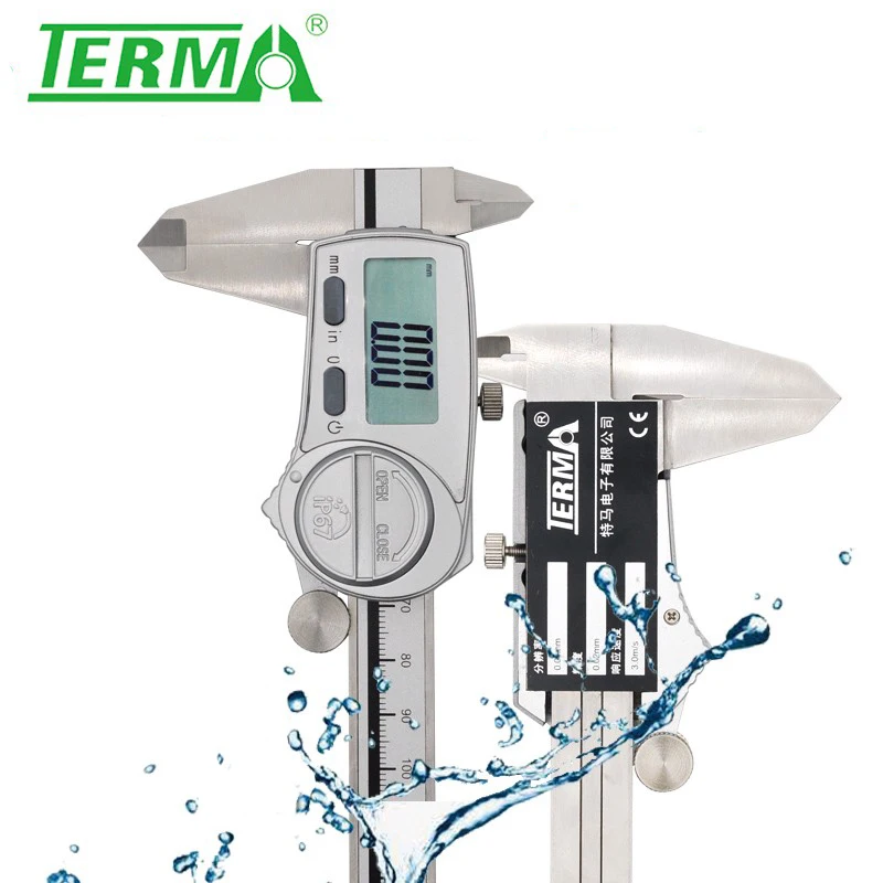 TERMA IP67 Waterproof Digital Caliper 0 150/200/300 Steel Digital ...