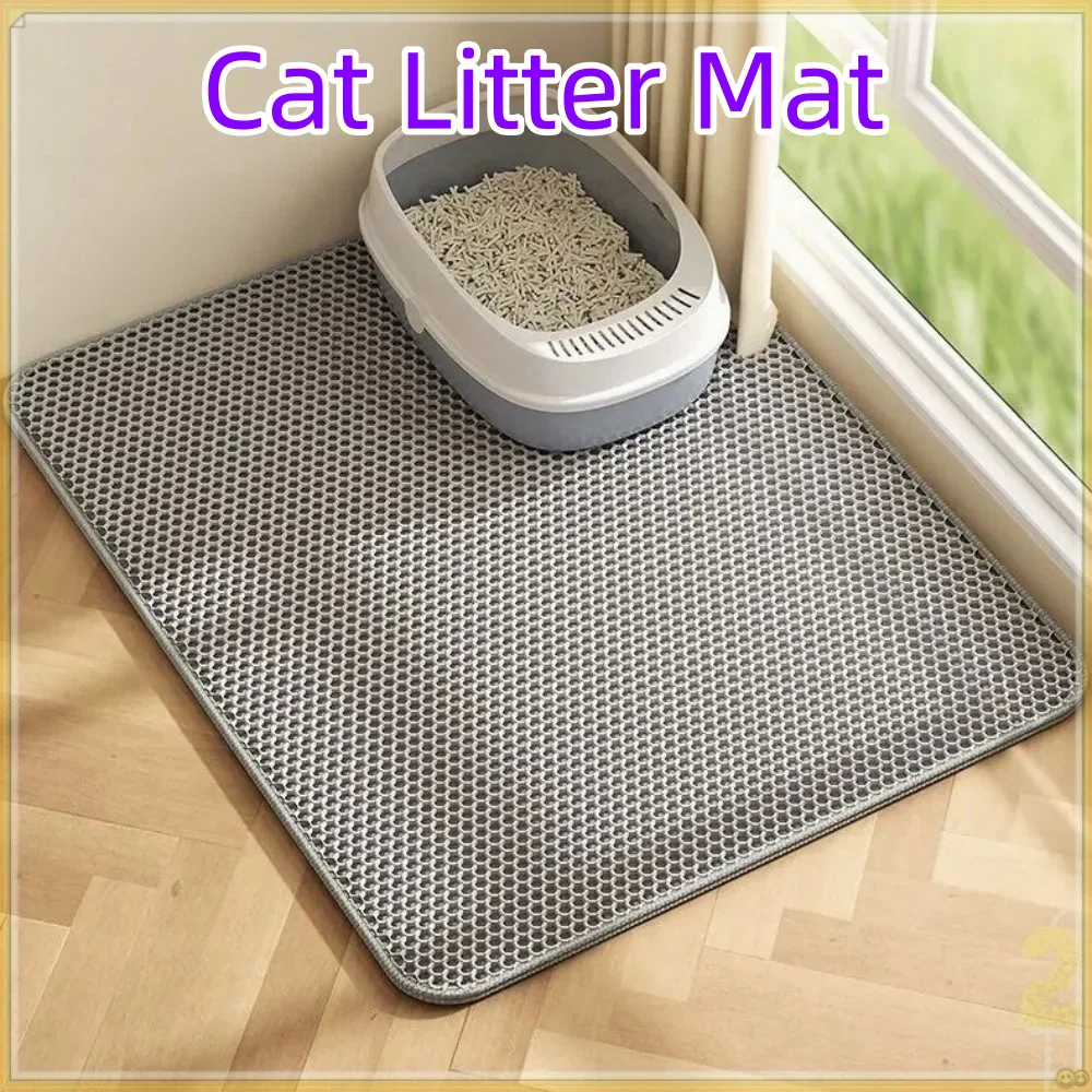 Premium Large Cat Litter Mat 90x60CM Waterproof Double Layer Litter ...