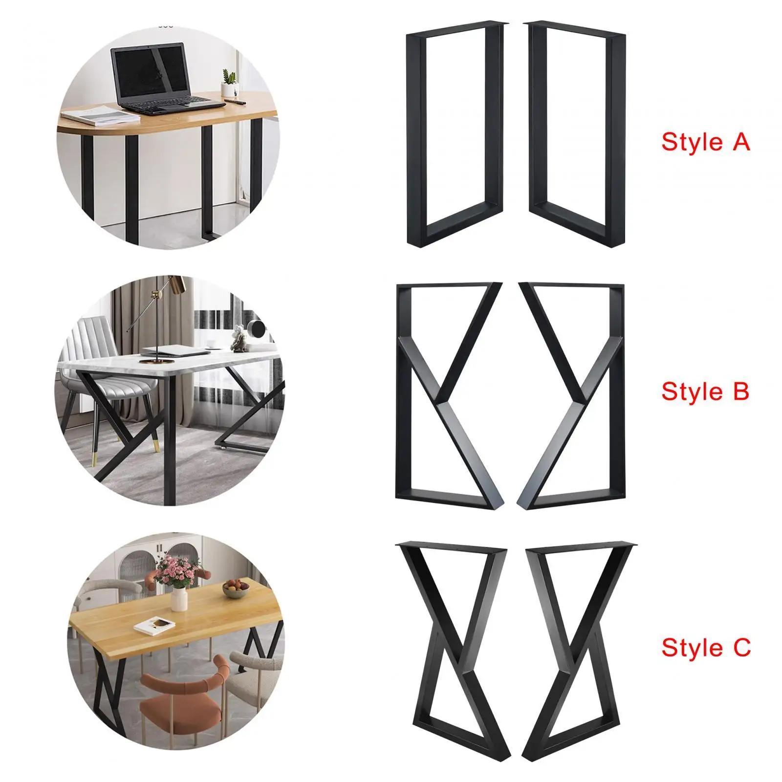 2PCS-Iron-Table-Leg-Bracket-Tripod-Stool-Leg-Metal-Bar-Support-Column ...