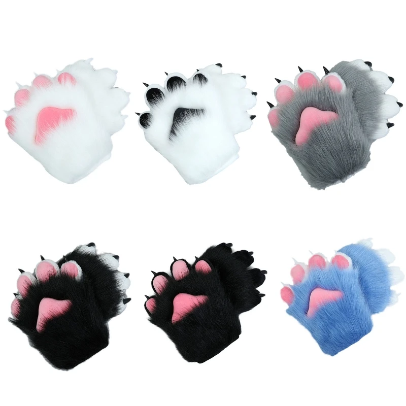 1-Pair-Warm-Plush-Paw-Gloves-Cartoon-Anime-Cosplay-Mittens-for ...