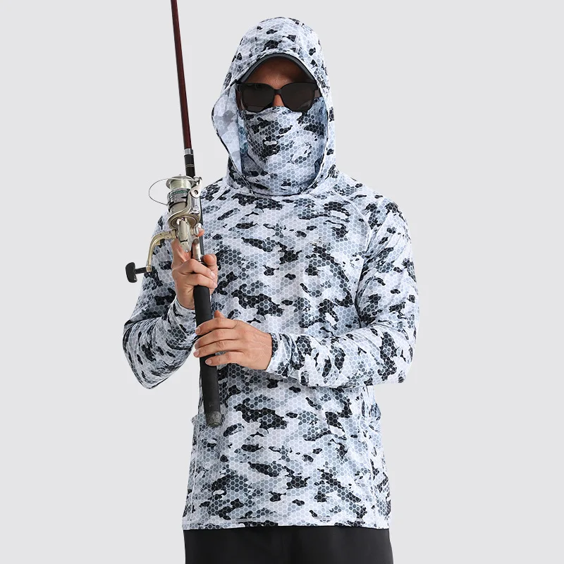 Outdoor Fishing Sunscreen Clothes Ice Feel Hooded Sunscreen Clothes UV ...