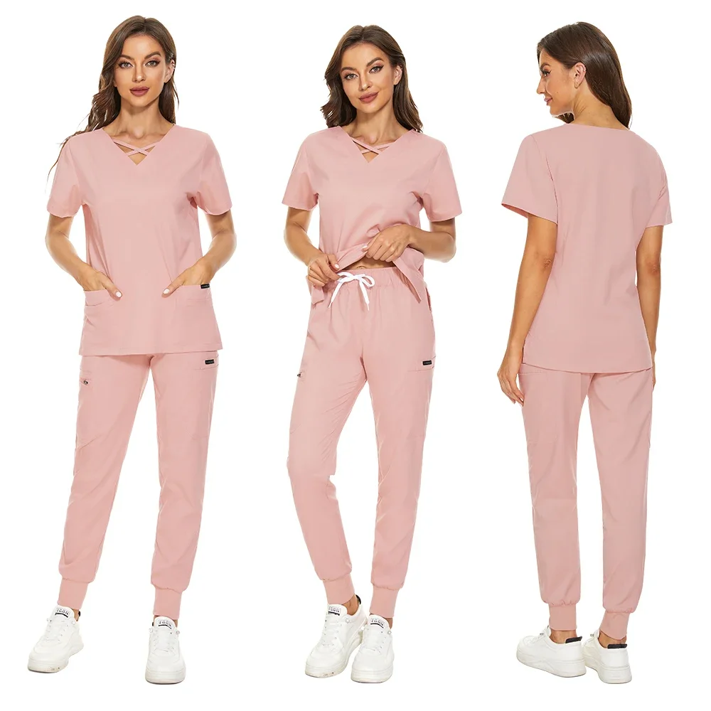 Quallity-Women-Nurse-Uniform-with-Pocket-Beauty-Salon-Work-Uniforms ...
