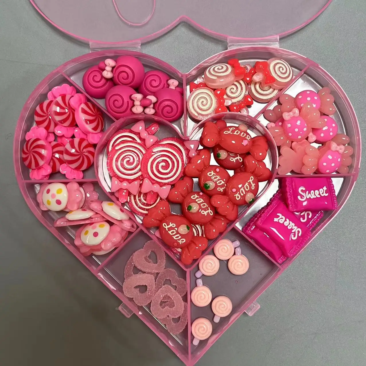 60Pcs-Y2K-Big-Pink-Rose-Red-Sweet-Lollipop-Candy-Cartoon-Resin-Long ...