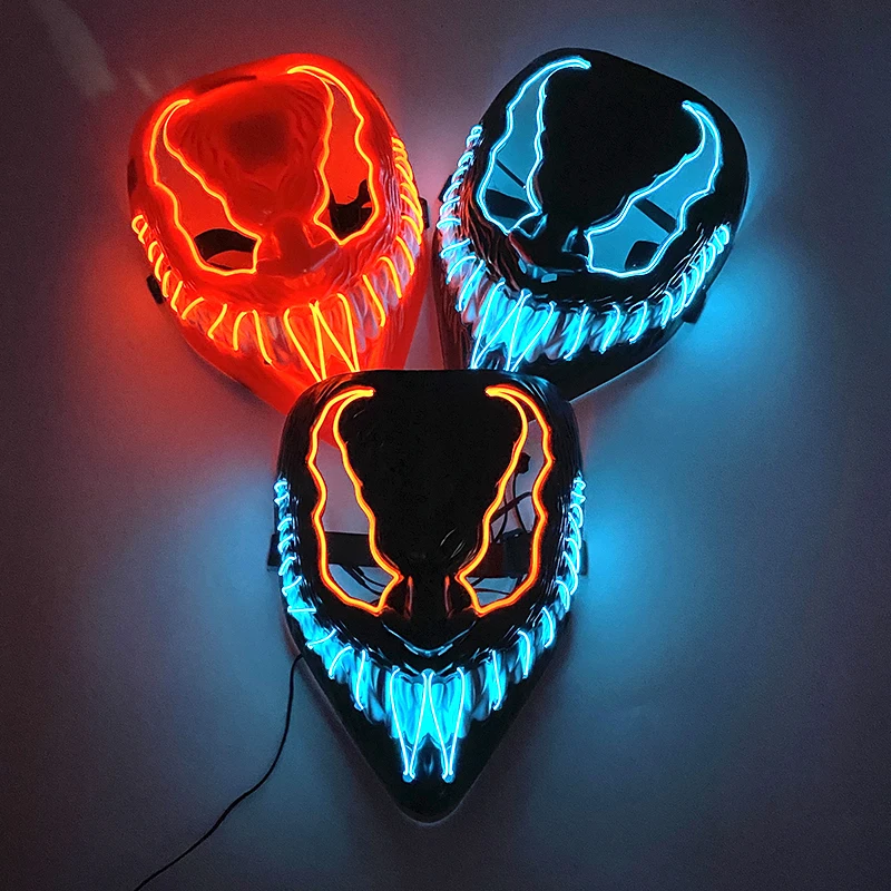 New Arrival Halloween Mask Horror Venom LED Luminous Mask Cosplay ...