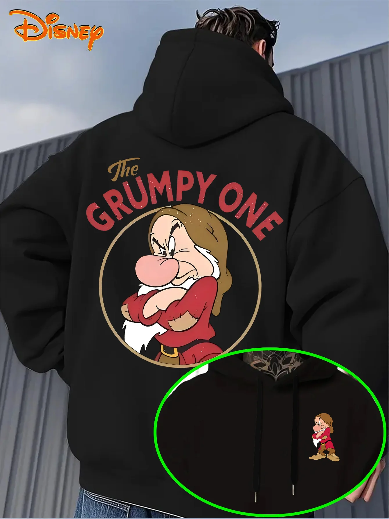 Disney Dwarfs Grumpy Pattern Men's Hoodie Autumn Winter Casual Unisex ...