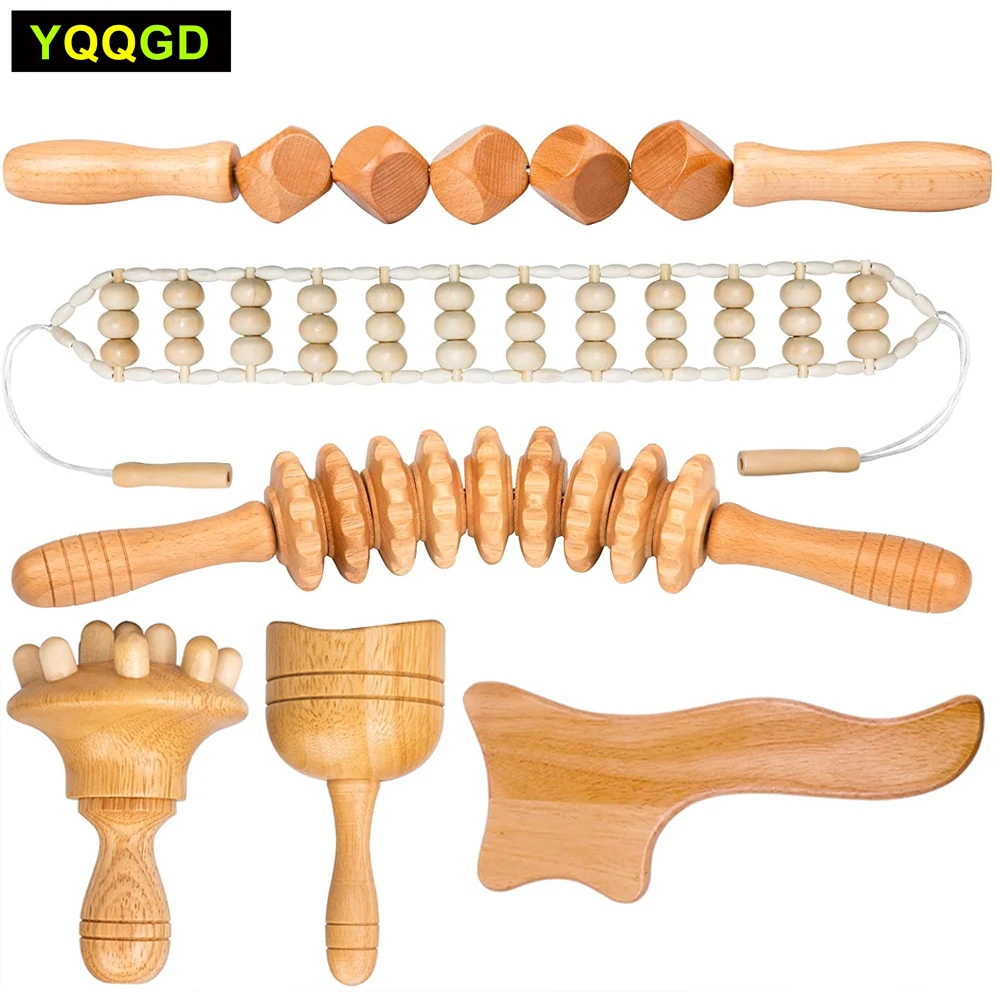 Wooden-Body-Massage-Tool-Maderoterapia-Kit-Wood-Massager-Roller-Wood ...