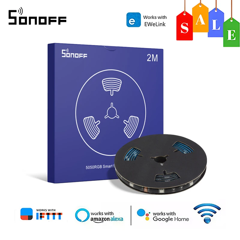 SONOFF tira de luces LED inteligente 5050 RGB, con WiFi, regulable ...