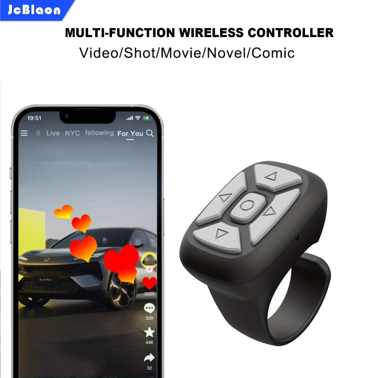 Multi-functional-Bluetooth-remote-control-Simulate-Mouse-Operation-Control-Videos-Songs-Photos-E ...