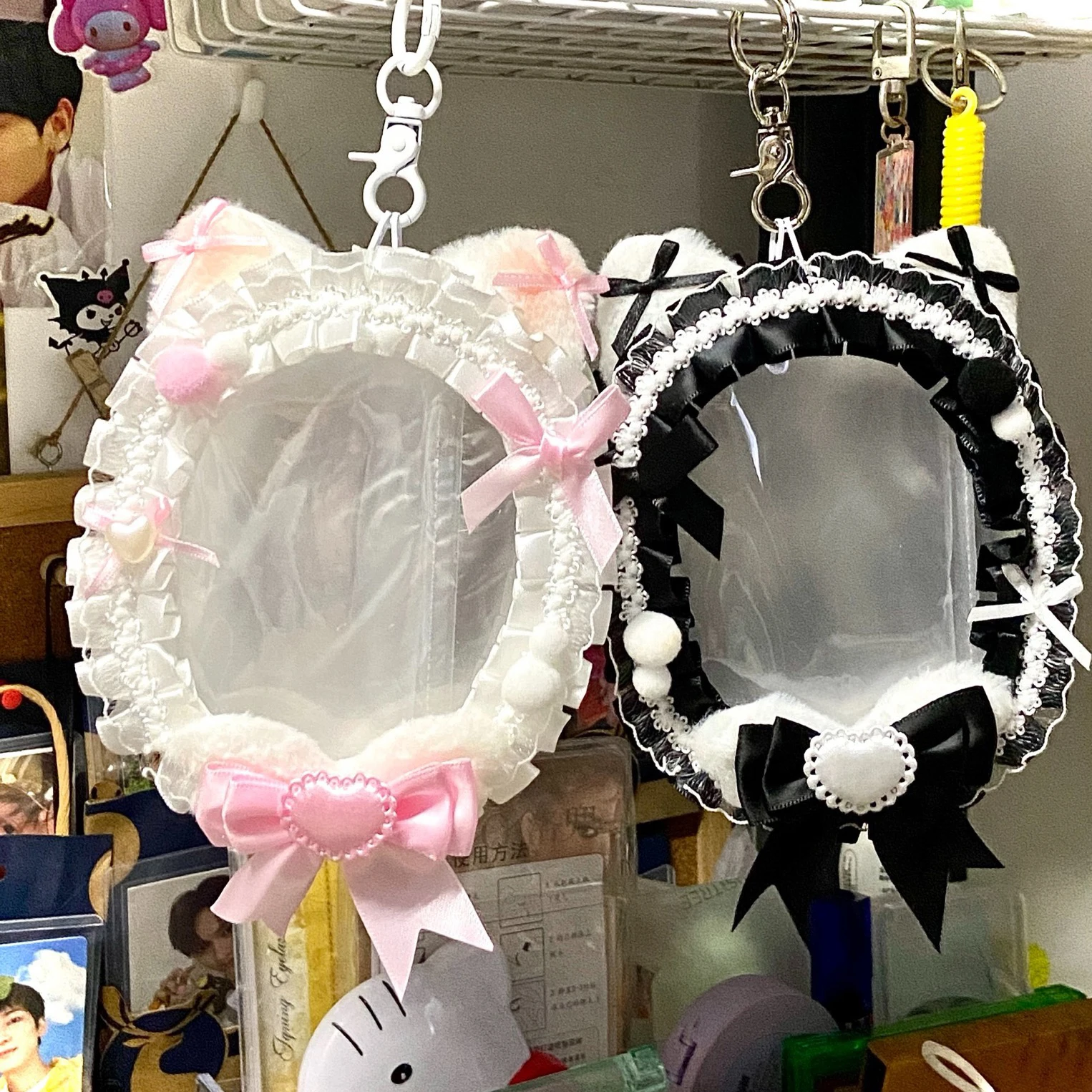 10cm Doll Display Bag PVC Transparent Doll Out Ita Bag with Keychain ...