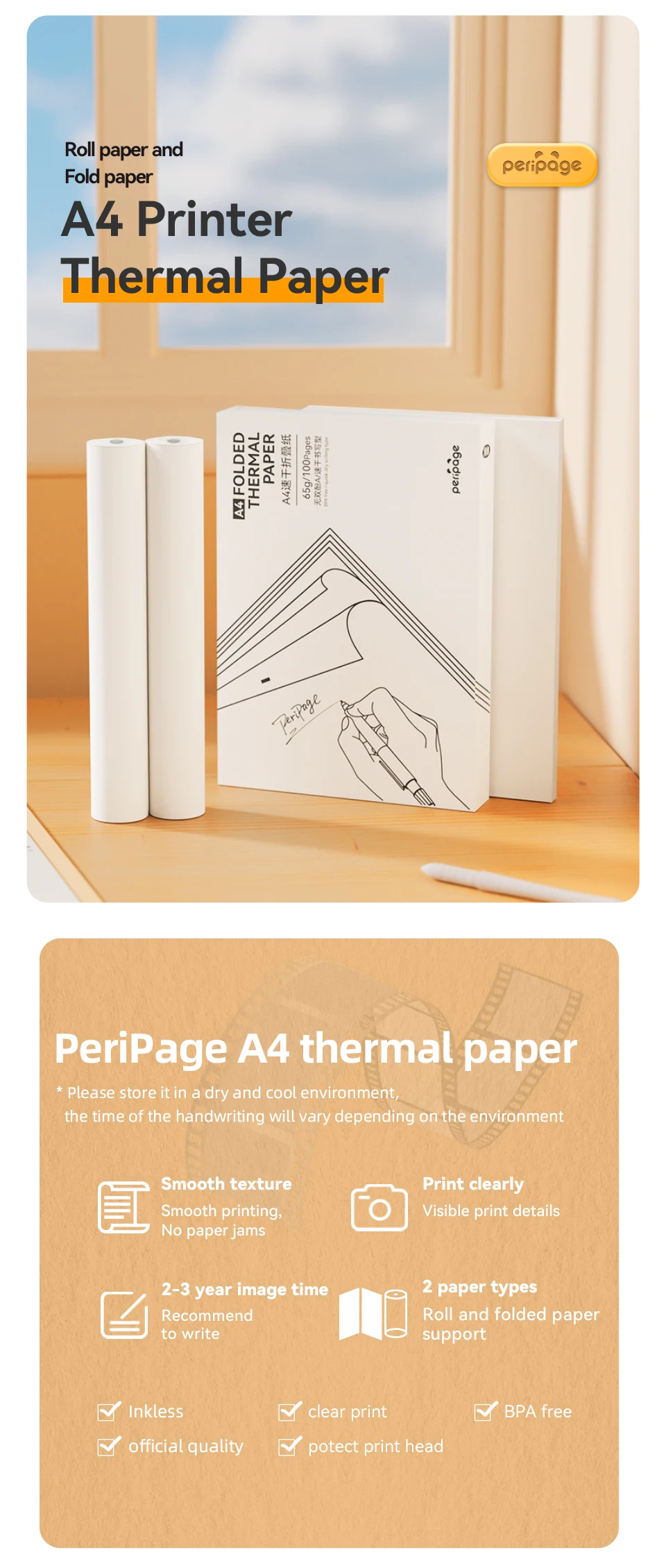 Toutes nos imprimantes,Mini imprimante A4 sans BPA,papier thermique à ...