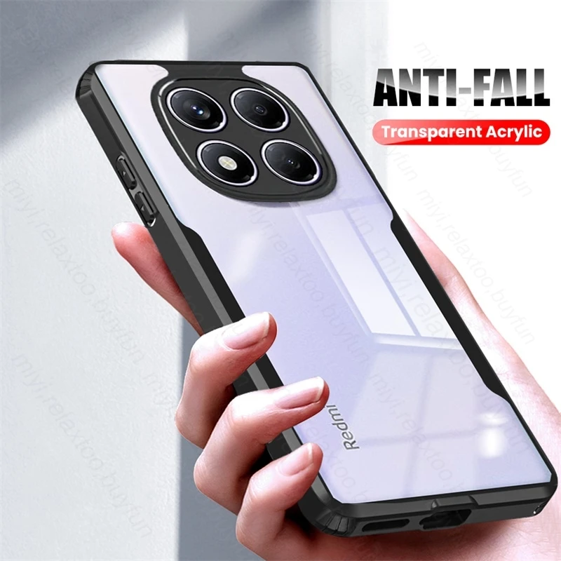 TPU Soft Frame Transparent Acrylic Back Cover For Xiaomi Redmi Note 14 ...