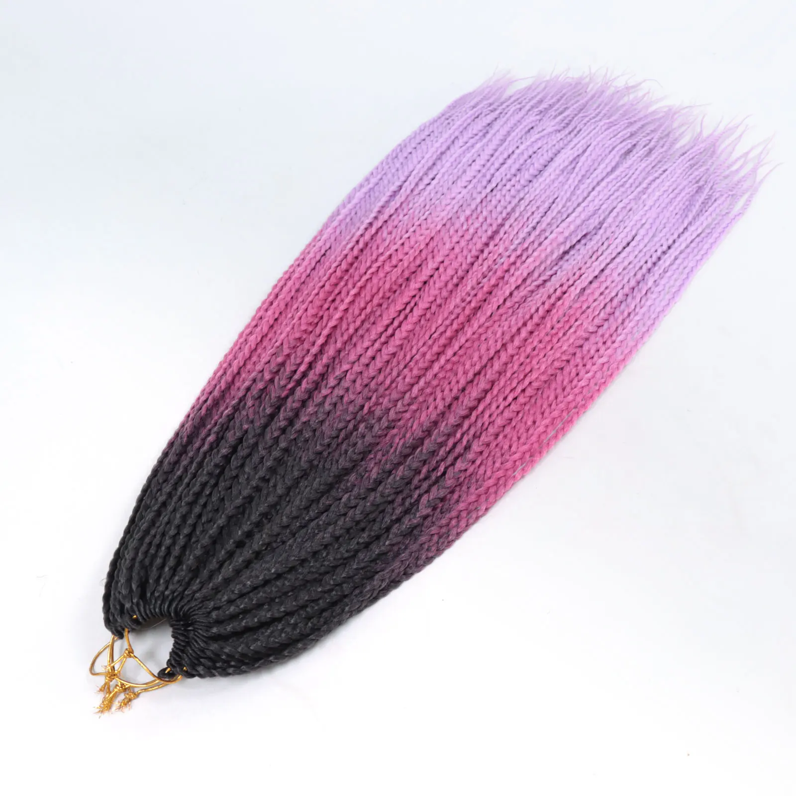 Box Braids With Pink Color