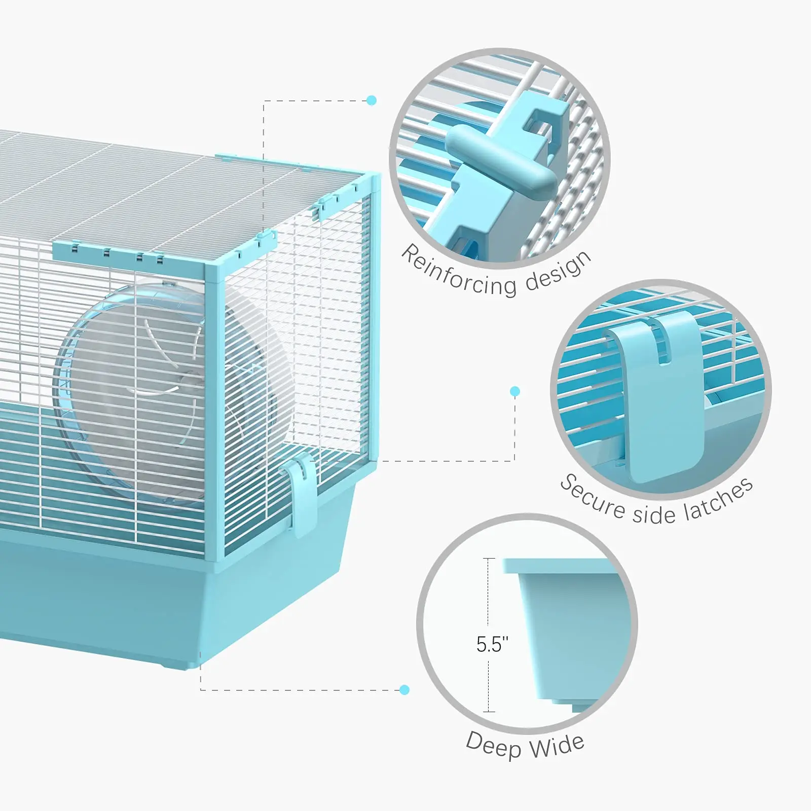 Mewoofun Large Hamster Cages Habitats Small Animal Cage For Syrian ...