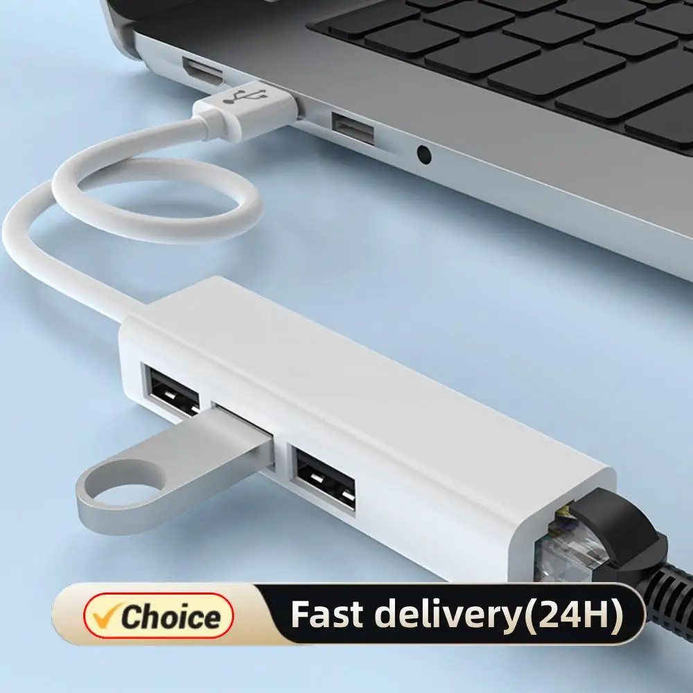 Type-C To RJ45 Laptop Adapter 4 Port 4 in 1 RJ45 Type-C Splitter USB2.0 ...