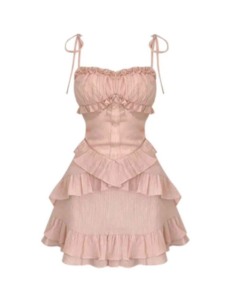 Summer-French-90s-Vintage-Spaghetti-Strap-Party-Mini-Fairy-Dress-Women ...