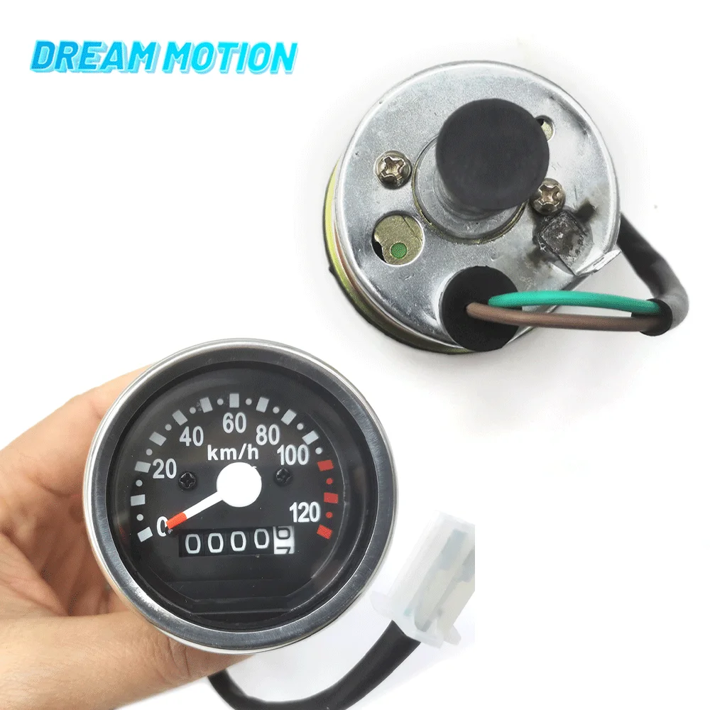 Black-Universal-Motorcycle-Cafe-Racer-Speedometer-Odometer-Gauge-0-120 ...