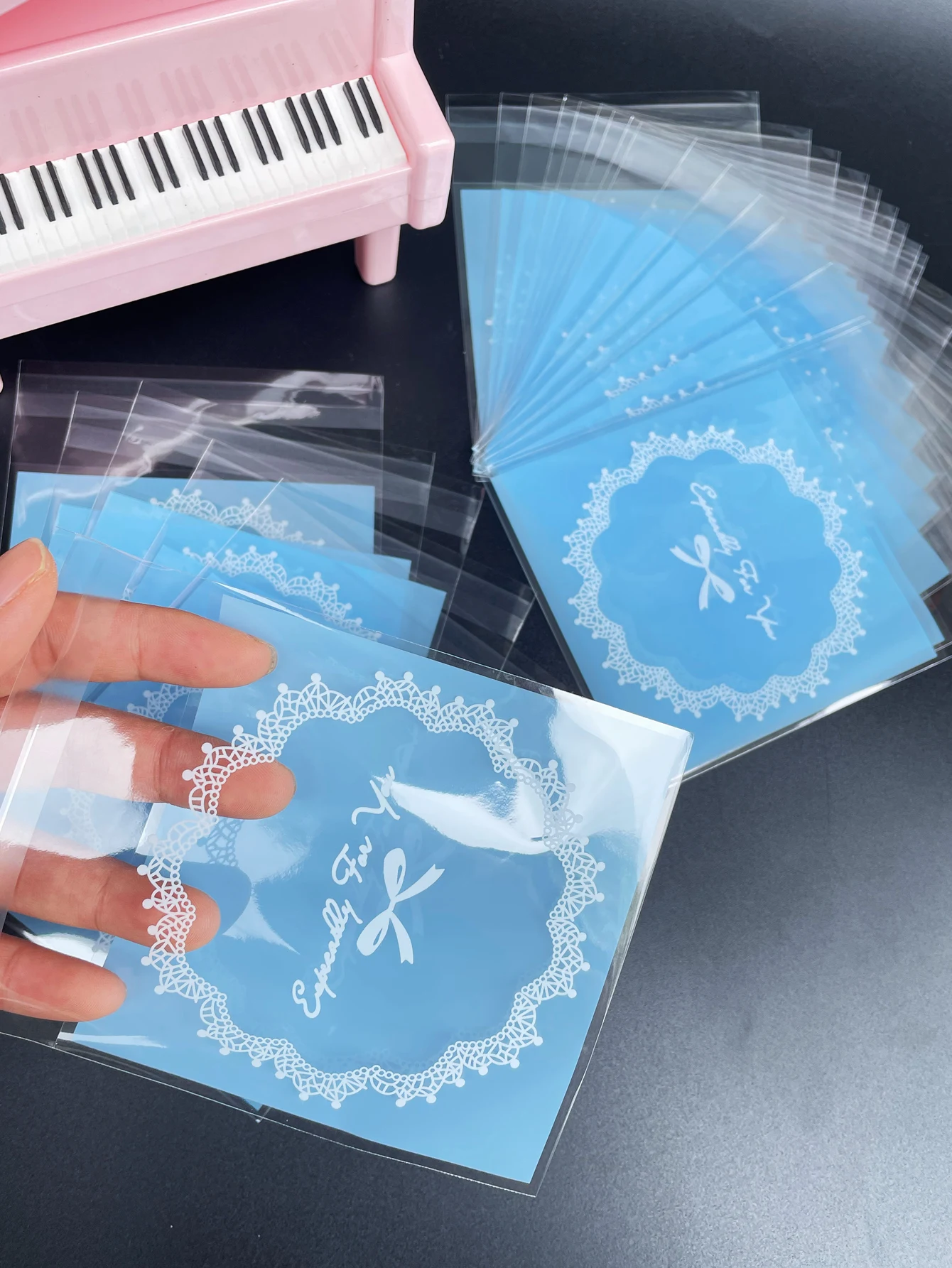 Bolsas-grandes-de-Opp-con-lazo-azul-para-embalaje-de-dulces-bolsitas ...