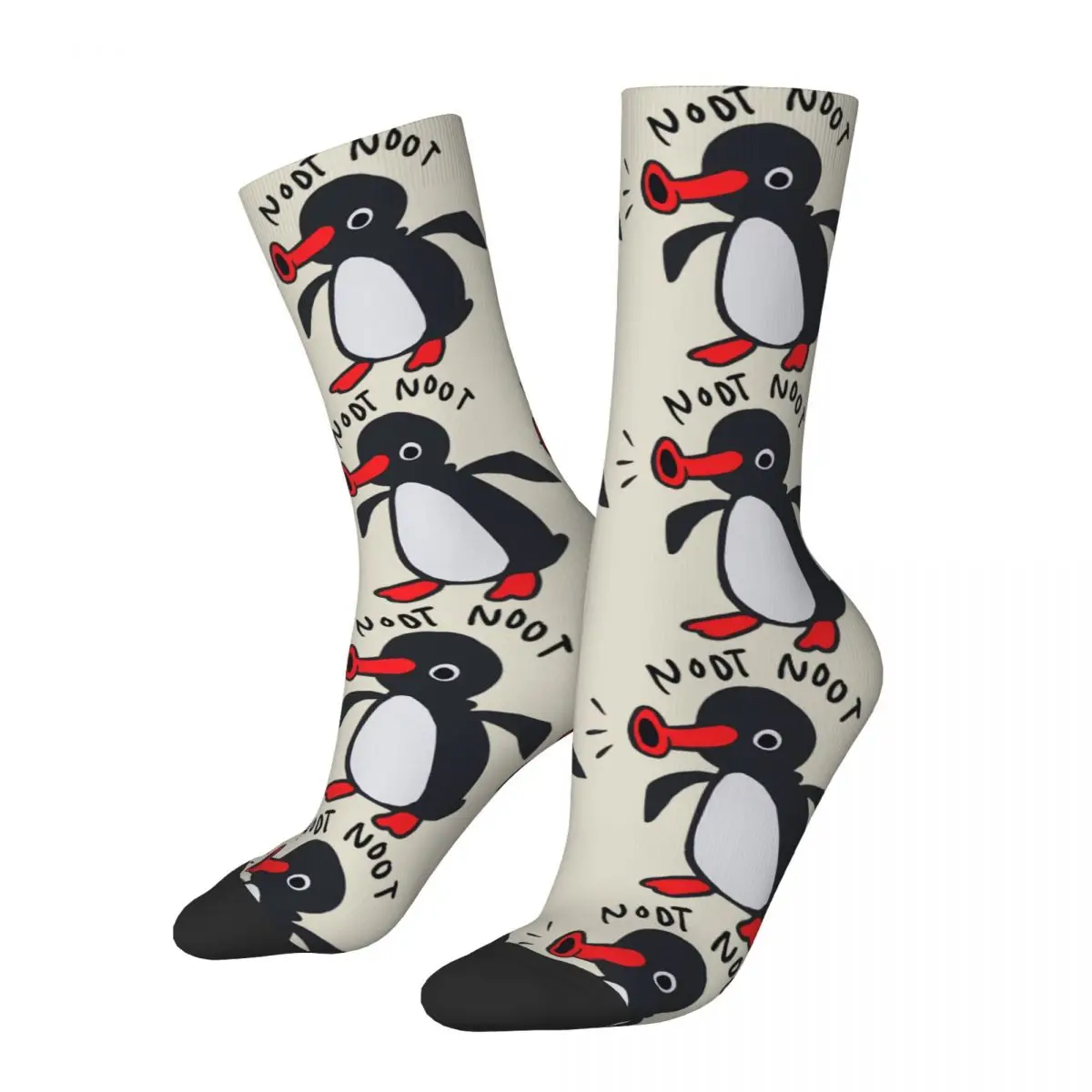 Funny Happy Men's Socks Classic Retro Harajuku Noot Pingu Pinga Penguin ...