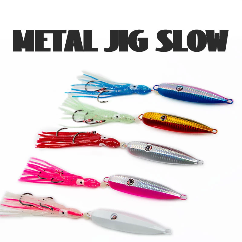 ORJD Metal Jig Fishing Lure Squid Octopus Hook 40g 60g 80g 100g 120g ...