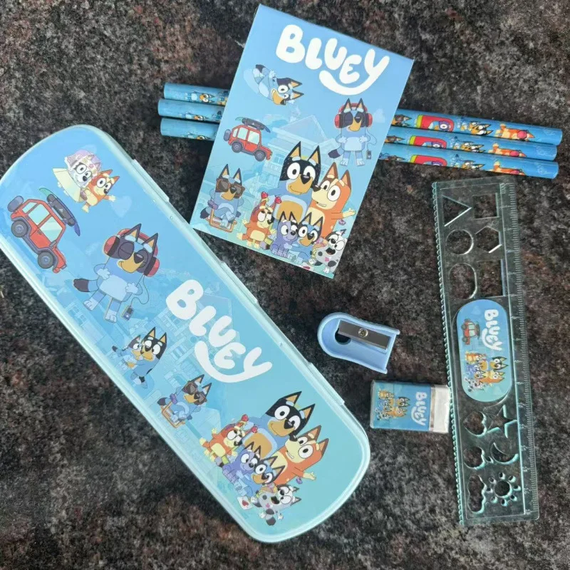 5/6 PCS Bluey Stationery Set Includes Pencil Ruler Eraser Sharpener ...