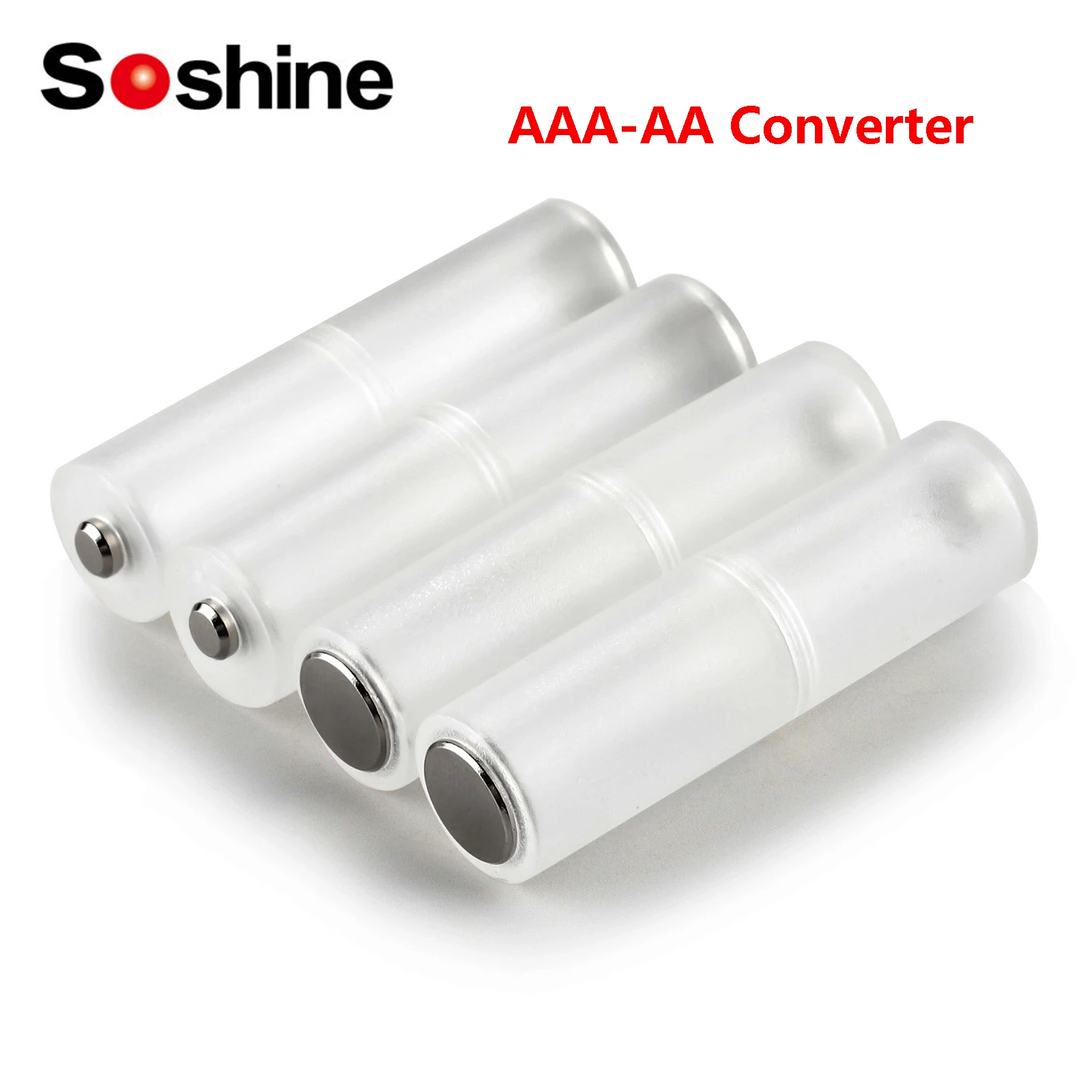 Soshine 4pc Mini Plastic AAA to AA Size Cell Battery Converter Adaptor ...