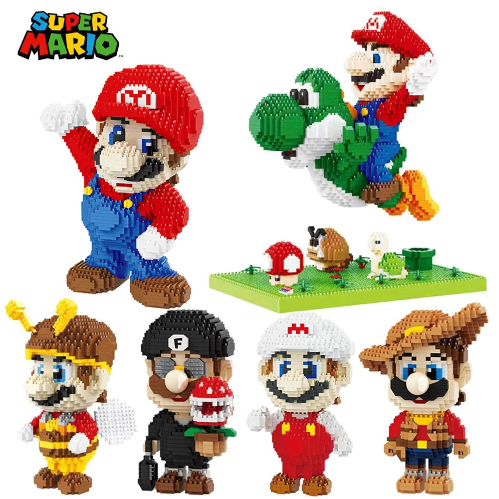 Super-Mario-Luigi-Bricks-Buildding-Blocks-Yoshi-Cartoon-Model ...