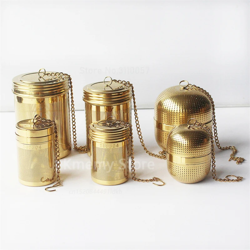 Gold-Tea-Infuser-Fine-Mesh-Filter-Ball-Cylindrical-304-Stainless-Steel ...