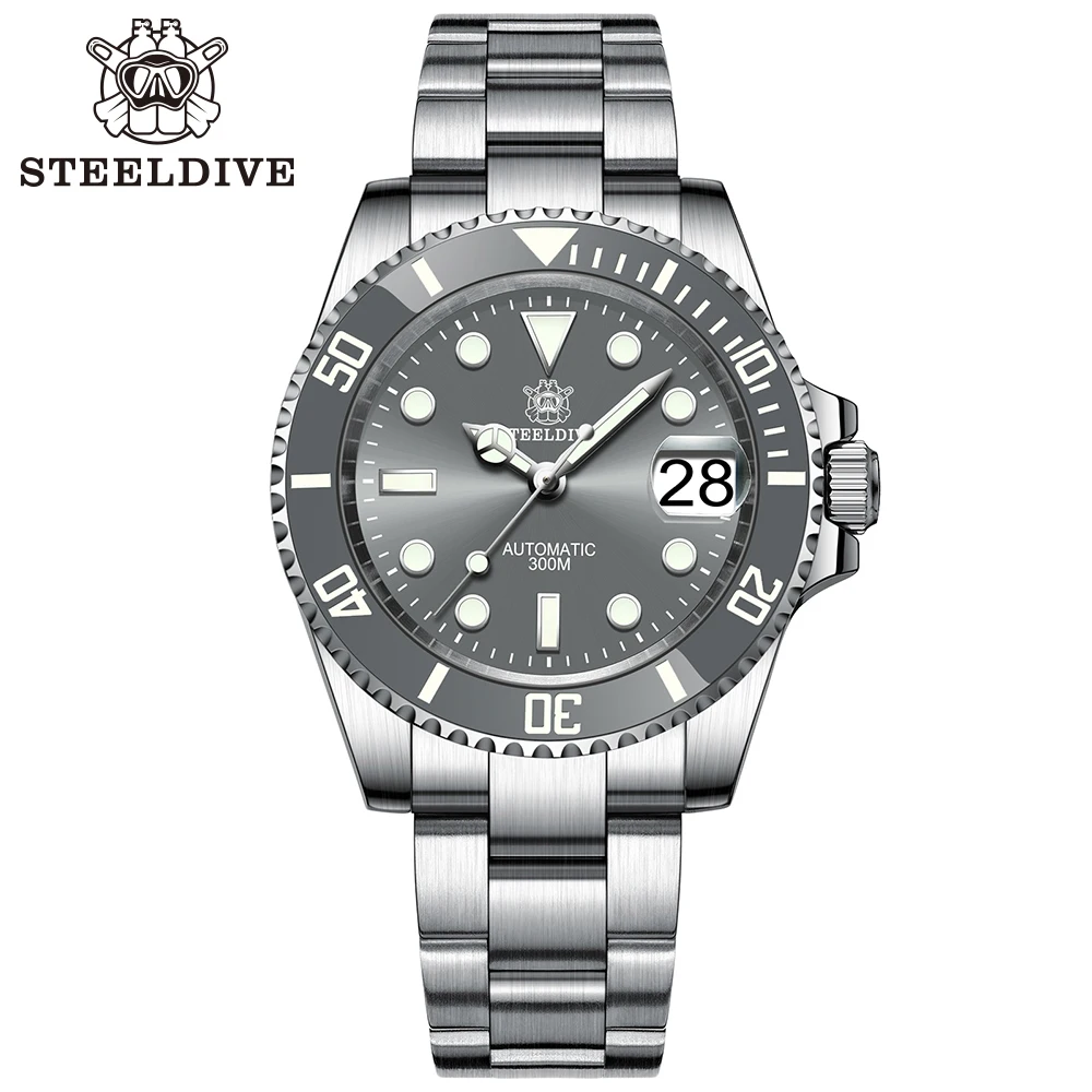 STEELDIVE-SD1953-Gray-Dial-Stainless-Steel-NH35-Watch-Gray-Ceramic ...