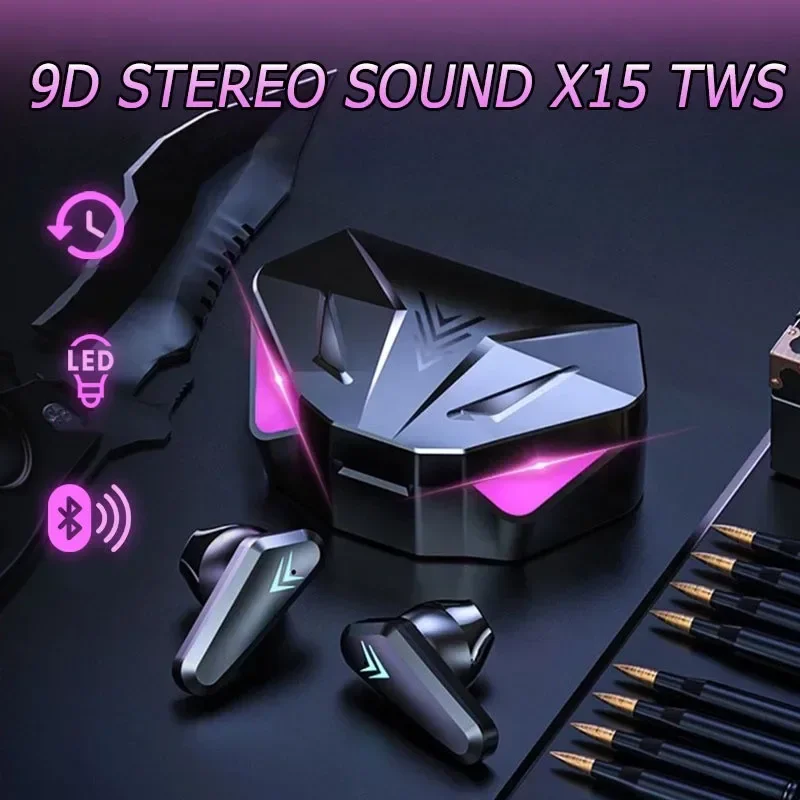 X15-TWS-Gaming-Earbuds-Wireless-Bluetooth-Earphones-With-Mic-Bass-Audio ...