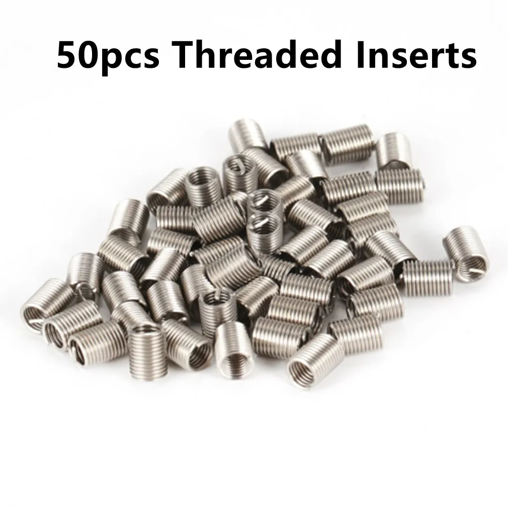 50PCS-Fastening-Threaded-Inserts-M6-1-0-2-5D-Stainless-Steel-Wire ...