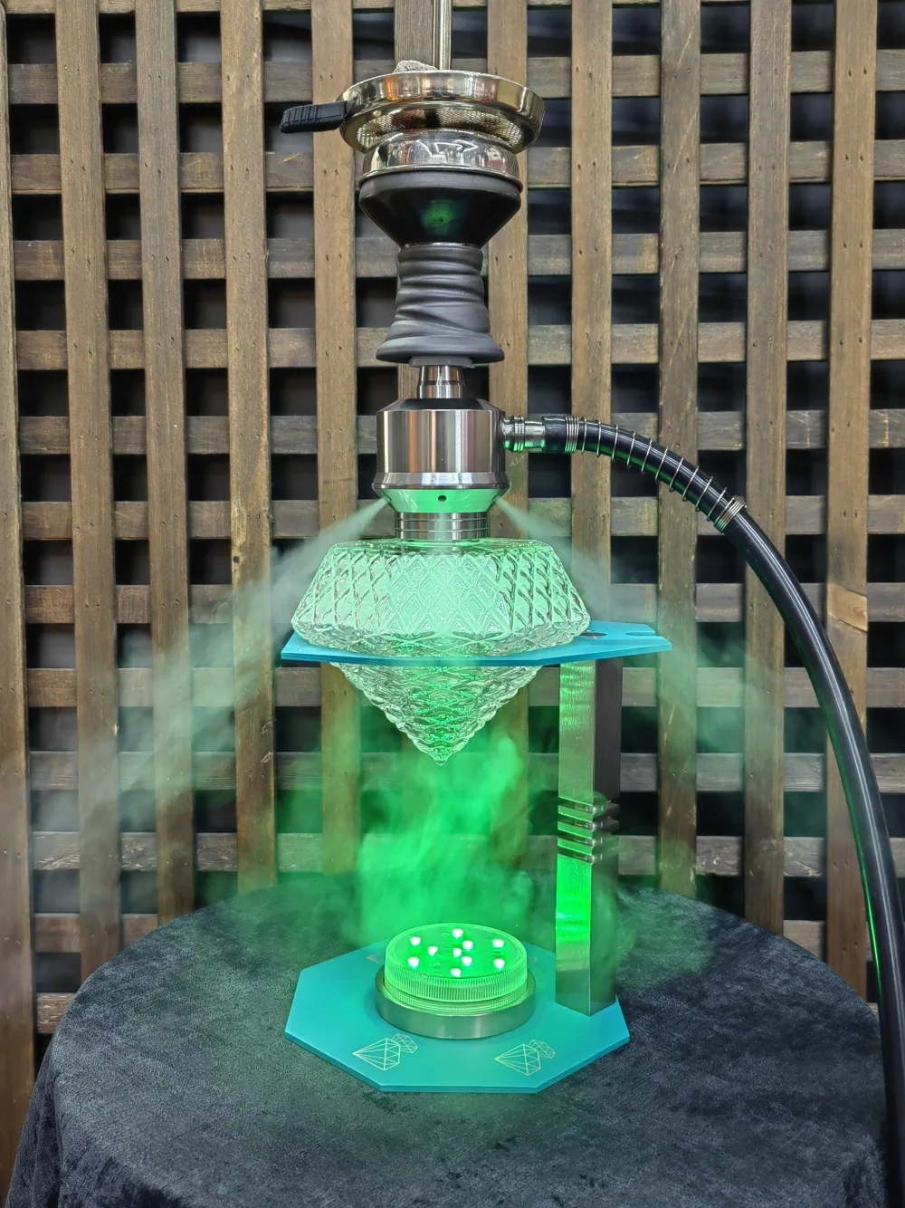 Diamond-Shape-LED-Light-Hookah-Sets-Single-Pipe-Bar-Shisha-Smoking ...