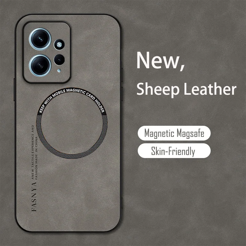 Funda de teléfono suave de piel de oveja magnética para Magsafe Xiaomi ...
