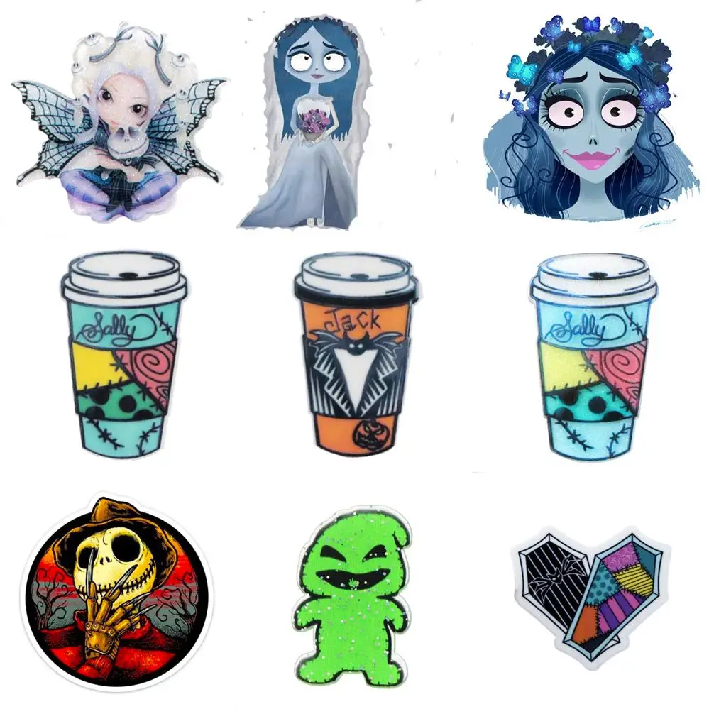 5pcs-Corpse-Bride-Jack-Sally-Printed-Acrylic-Flatback-for-Hair-Bows ...