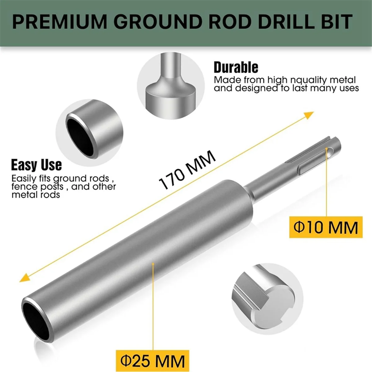 KEKA SDS-Plus Ground Rod Driver for 5/8Inch & 3/4Inch Rods - and ...