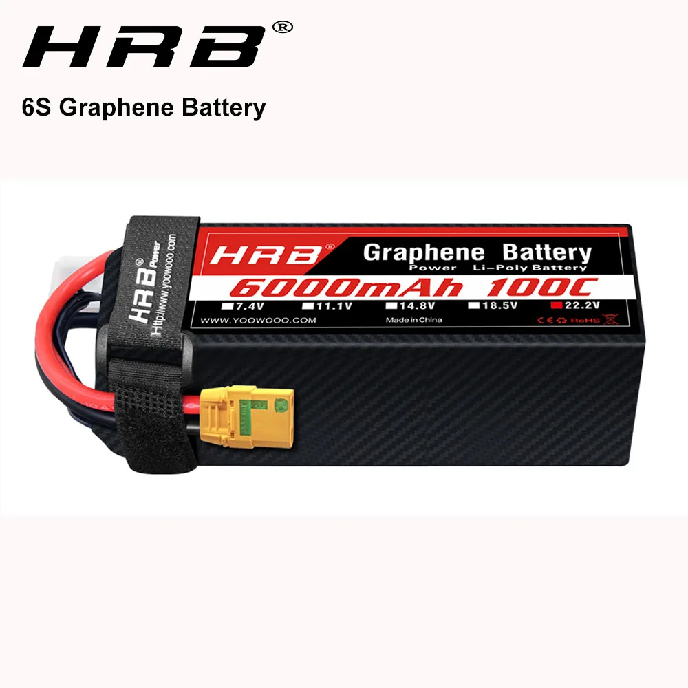 HRB Graphene Battery 6S Lipo 22.2V 5000mah 6000mah 4000mah 3300mah 100C Drone Battery with EC5 ...