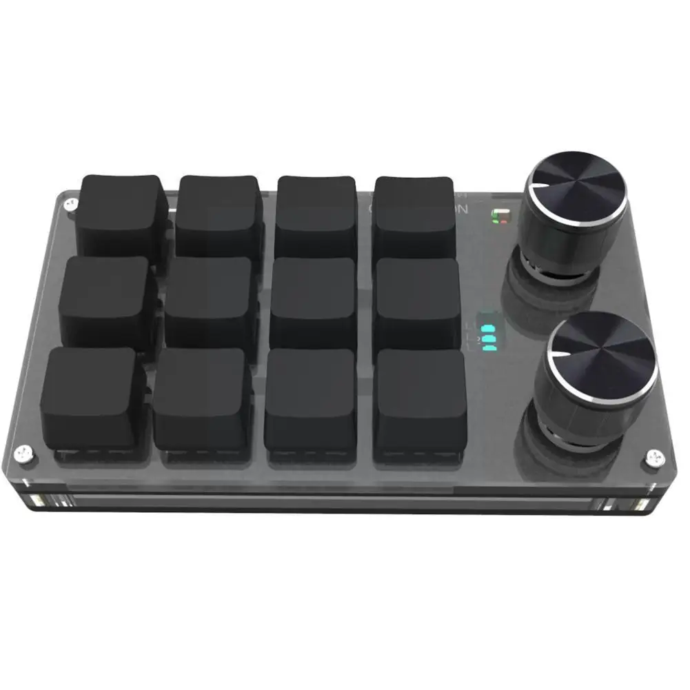 Macro Mechanical Keyboard with 2 Knobs 12 Keys Bluetooth Knob Custom ...