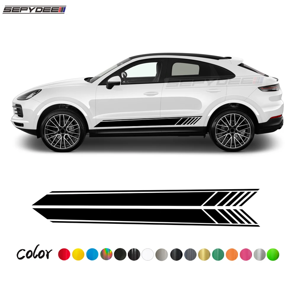 2Pcs-Car-Door-Side-Skirt-Stripes-Stickers-for-Porsche-Cayenne-S-Turbo-S ...