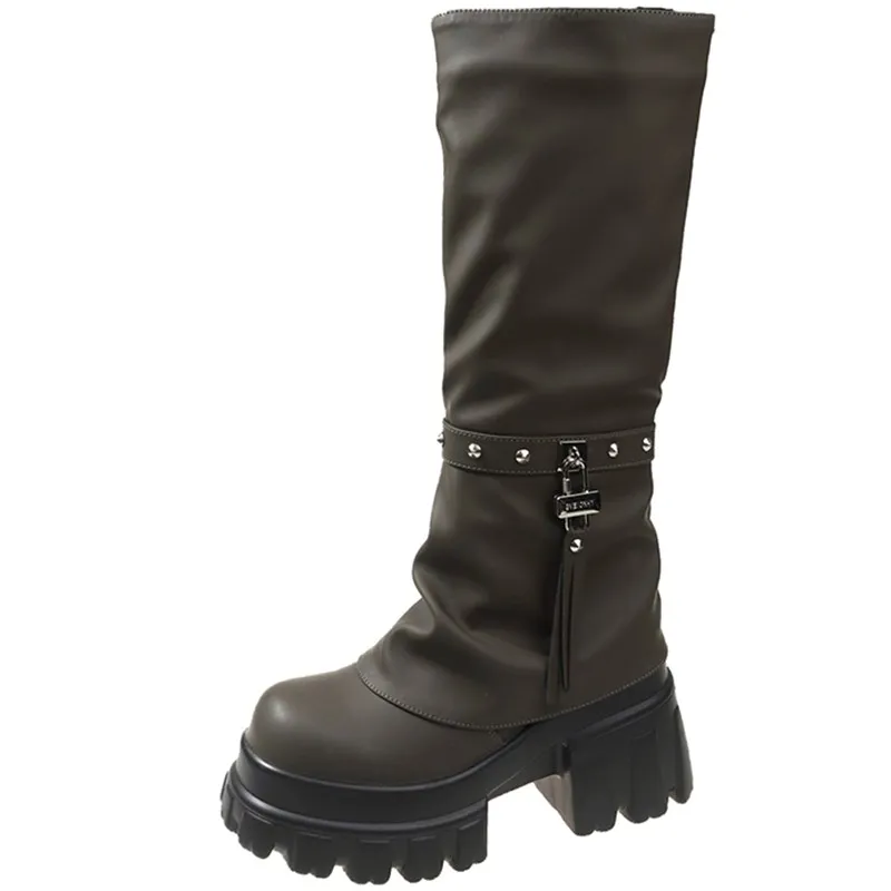 Women-Chunky-Platform-Knee-High-Boots-Punk-Leather-Long-Boot-Woman-9CM ...