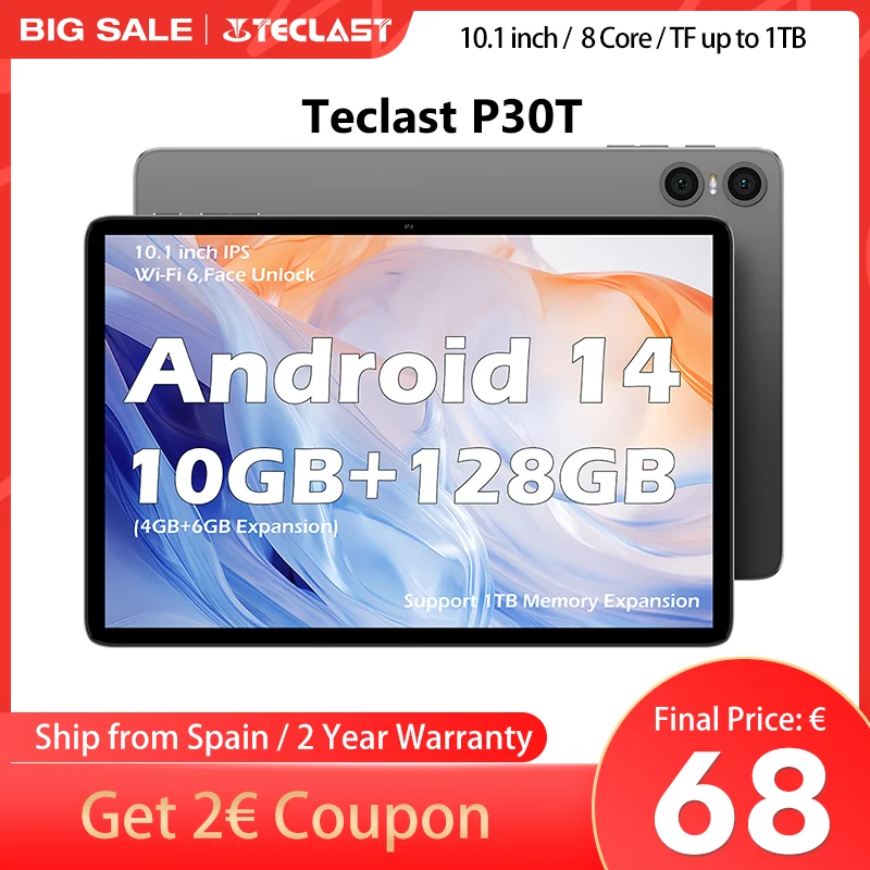 TECLAST-P30T-tablet-Android-14-OS-4GB-6GB-10GB-RAM-128GB-ROM-10-1-inch ...