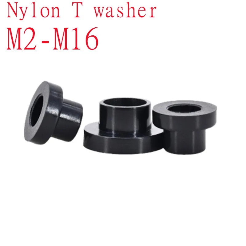 M2-M16 Black T-Shaped Nylon Washer/Plastic Concave Convex Screw Sleeve ...