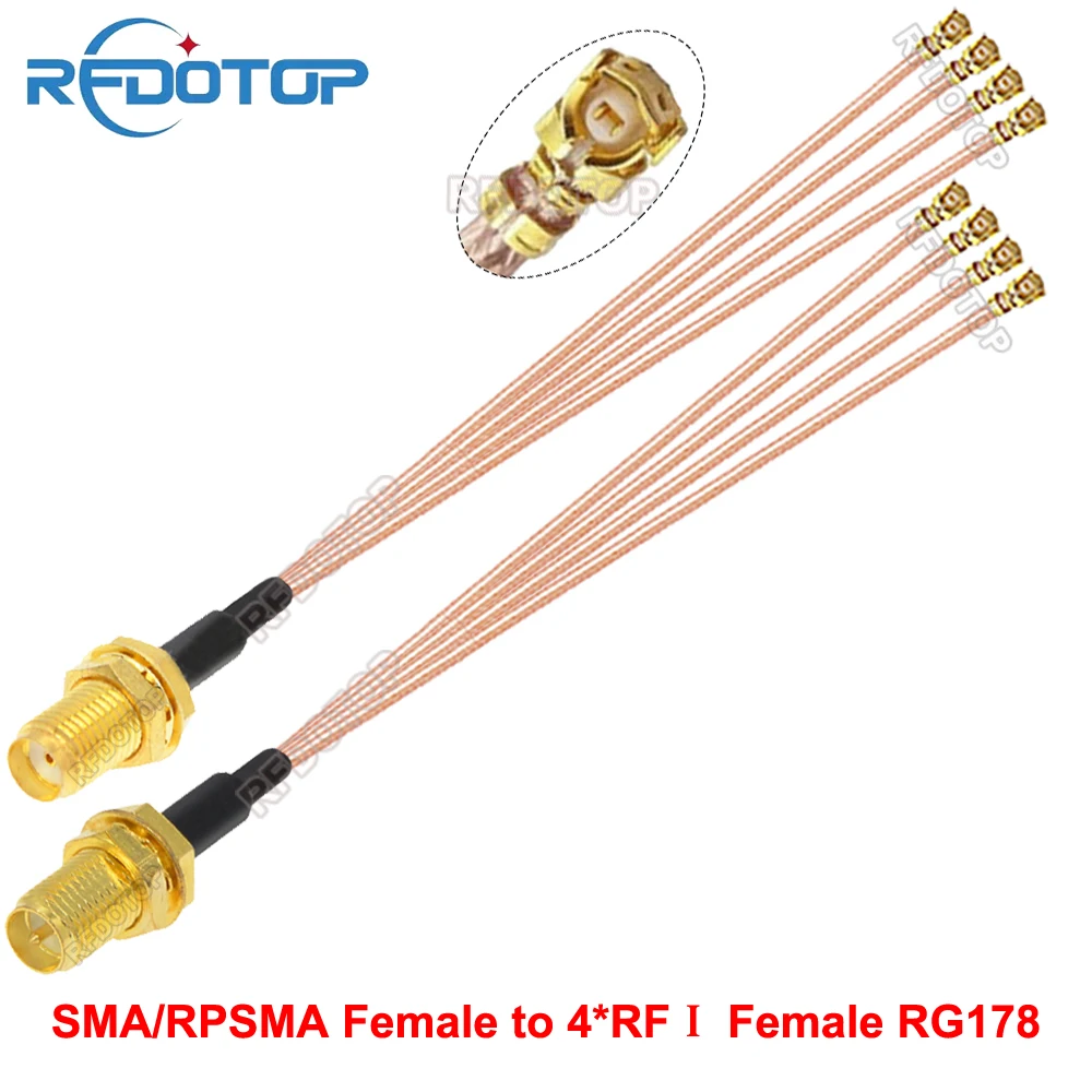 Wifi Antenna RFⅠ Jumper SMA Connector to 4× uFL/IPX1 RG178 Cable ...